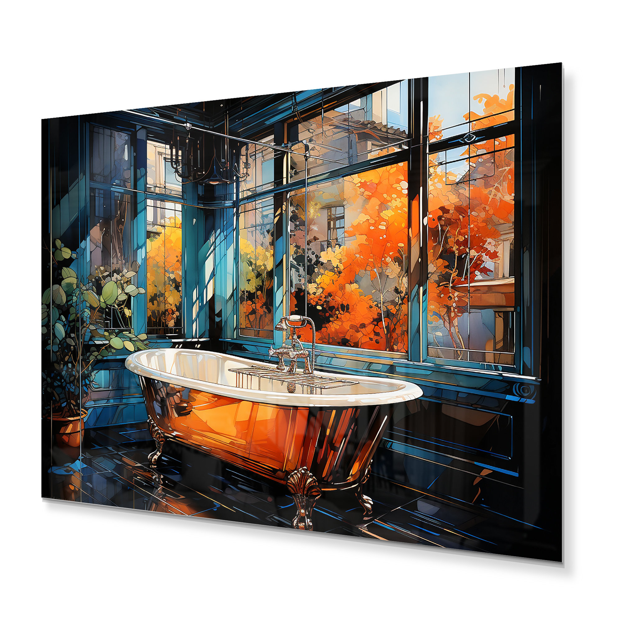 Winston Porter Bathroom Abstract Reflections II - Bath & Laundry Metal Wall Decor | Wayfair